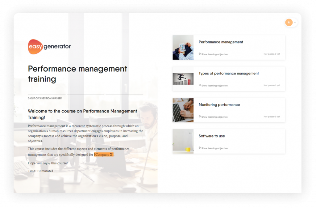 Performance management template | Easygenerator