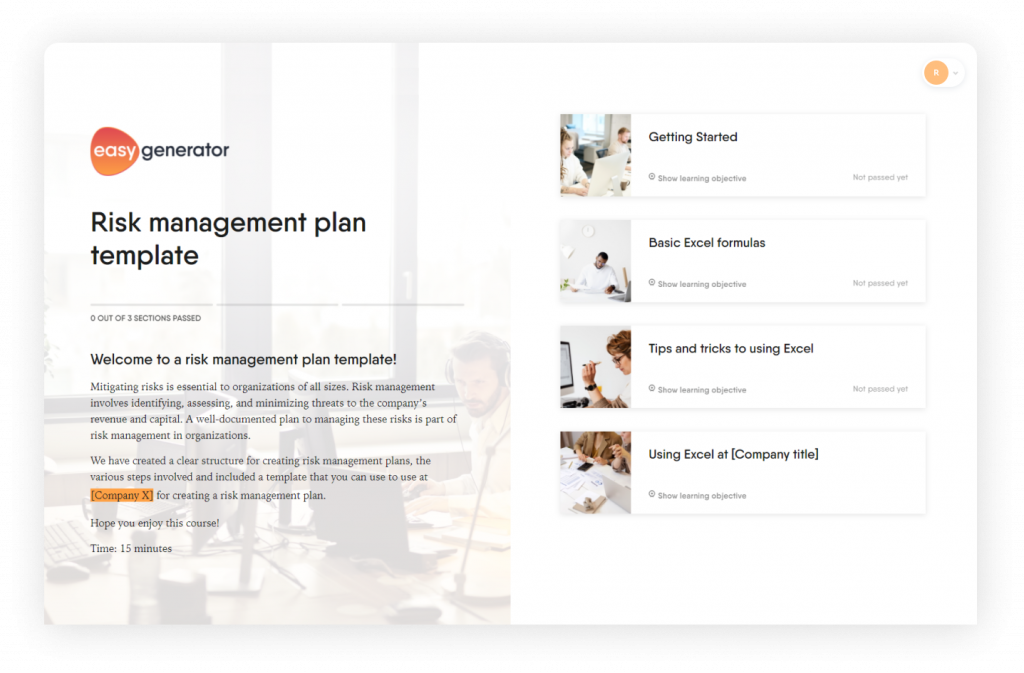Risk management plan template | Easygenerator