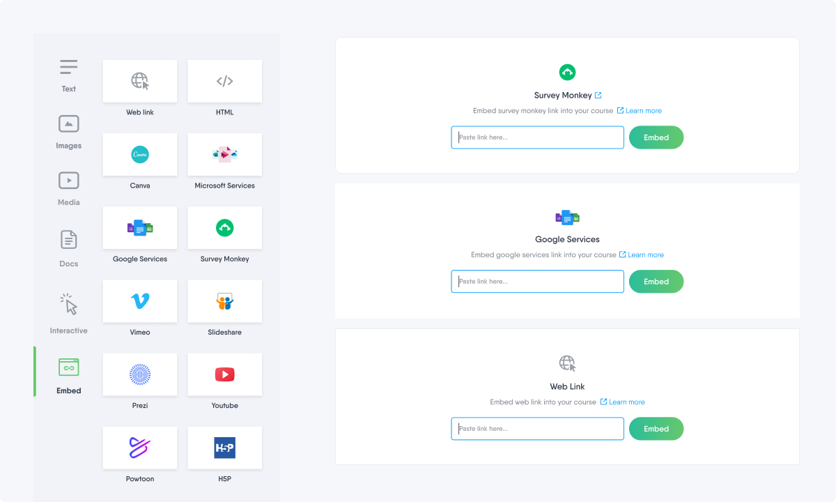 Embed third-party content and more | Product Update | Easygenerator
